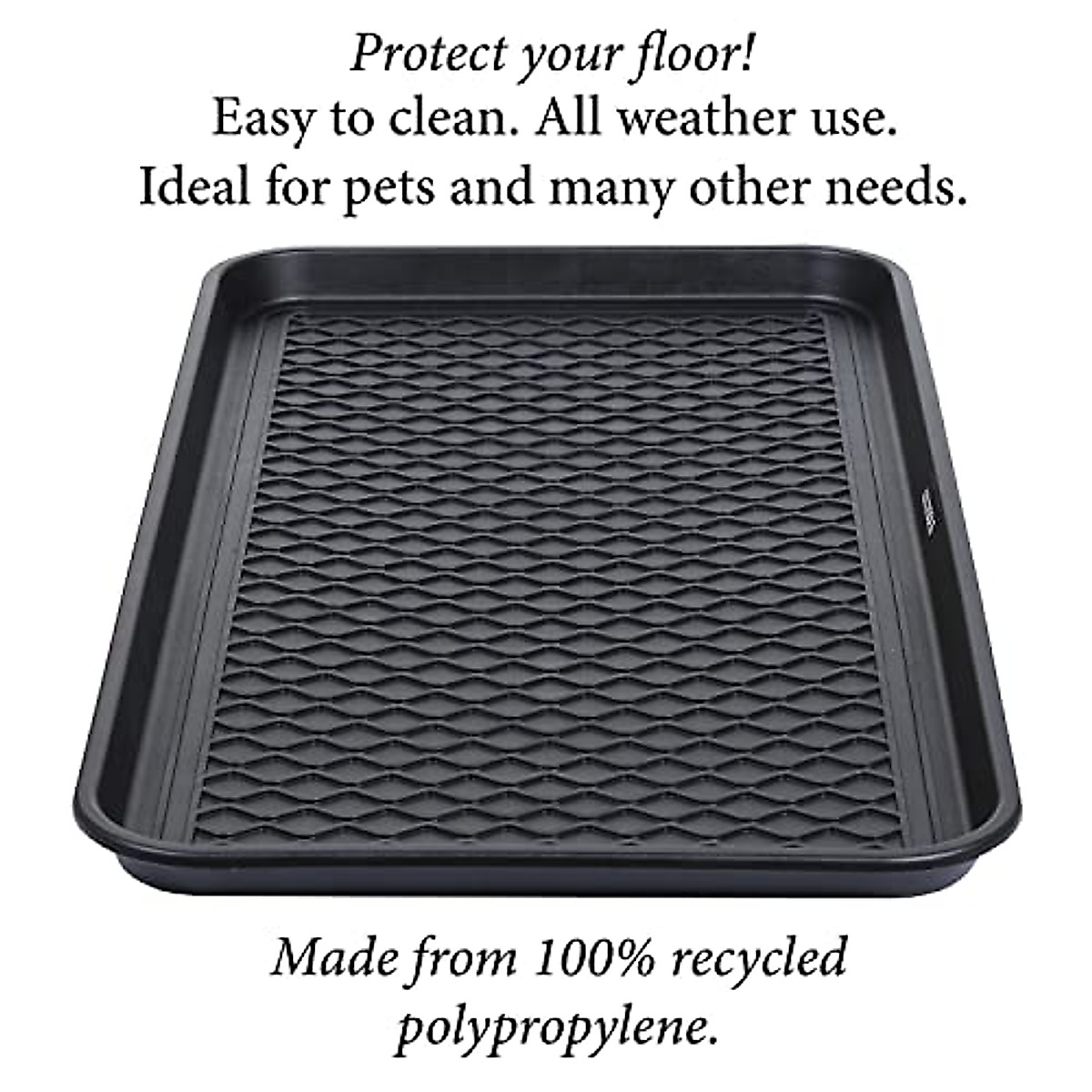 Great Working Tools Boot Trays for Entryway, Set of 2 Heavy Duty Shoe Trays All Season Muddy Mats Wet Shoe Tray Snow Boot Tray - Black, 30" x 15" x 1.2"