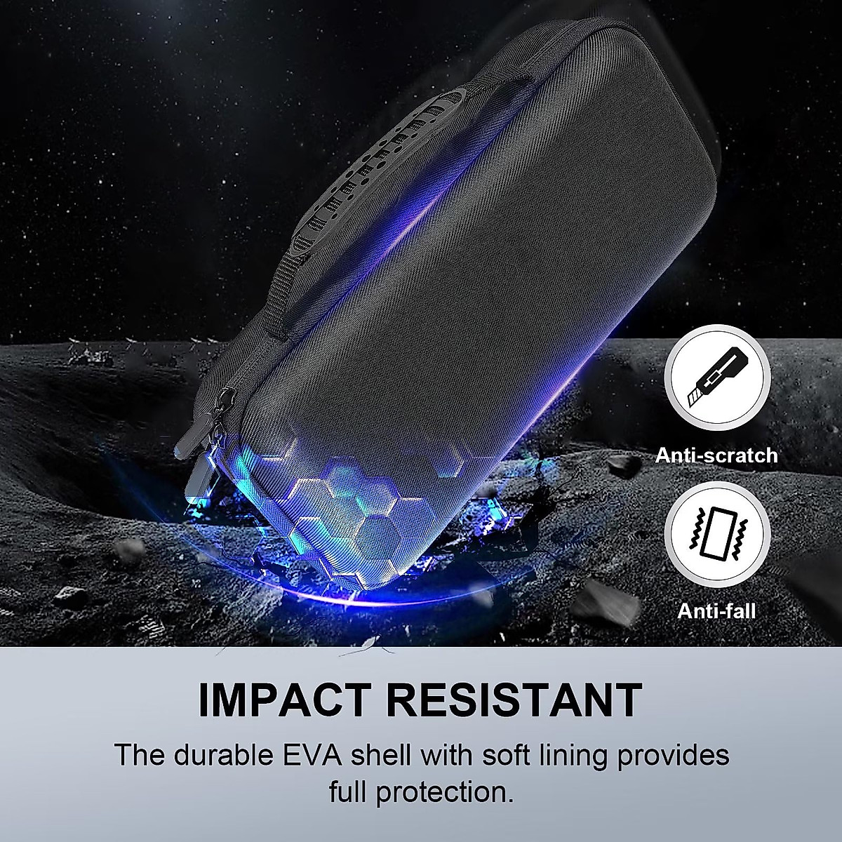 Gepicest Rog Ally Case Compatible with ASUS Rog Ally Handheld Console Gaming Accessories Carrying Bag Fit Original Charger Dock w/ Hard EVA Game Console Stand 2023 Traveling Storage Case-Flat Black