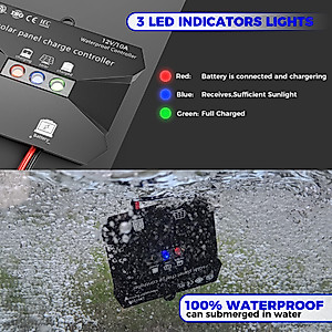 20W Solar Battery Trickle Charger Maintainer + 30FT SAE Extension Cable 16AWG