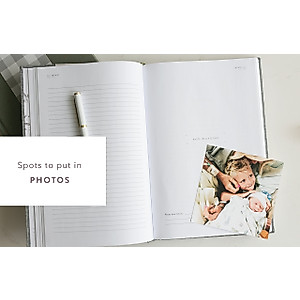 Promptly Journals, A Complete Childhood History: From Pregnancy to 18 Years Old (Navy Blue, Linen) | Baby Book and Pregnancy Journal | Baby Memory Book