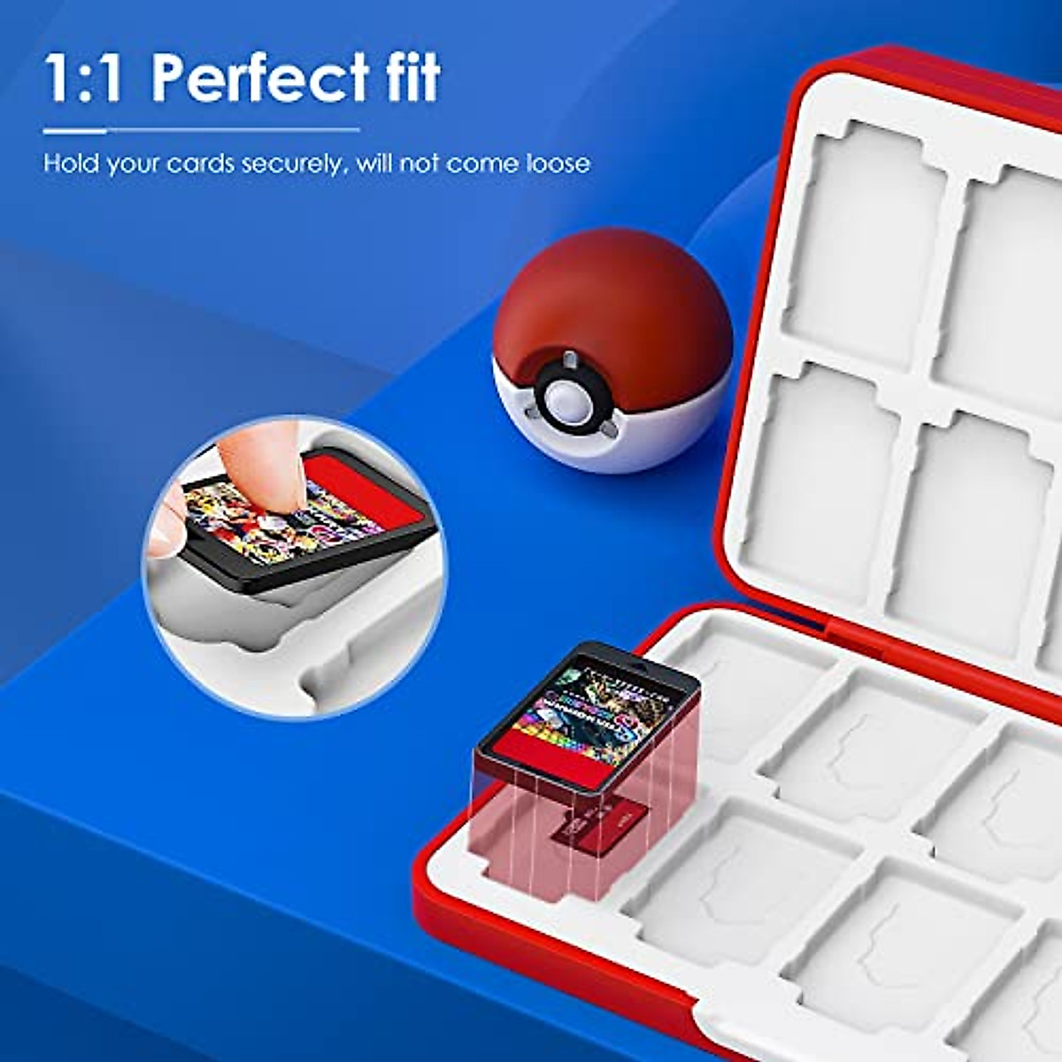 TiMOVO 48 Game Card Case for Nintendo Switch OLED 2021/Switch/Switch lite, 48 Game Holder Cartridge Case for Switch Game Cards and 24 SD Cards, Compact & Portable Game Storage Case Box, Circle