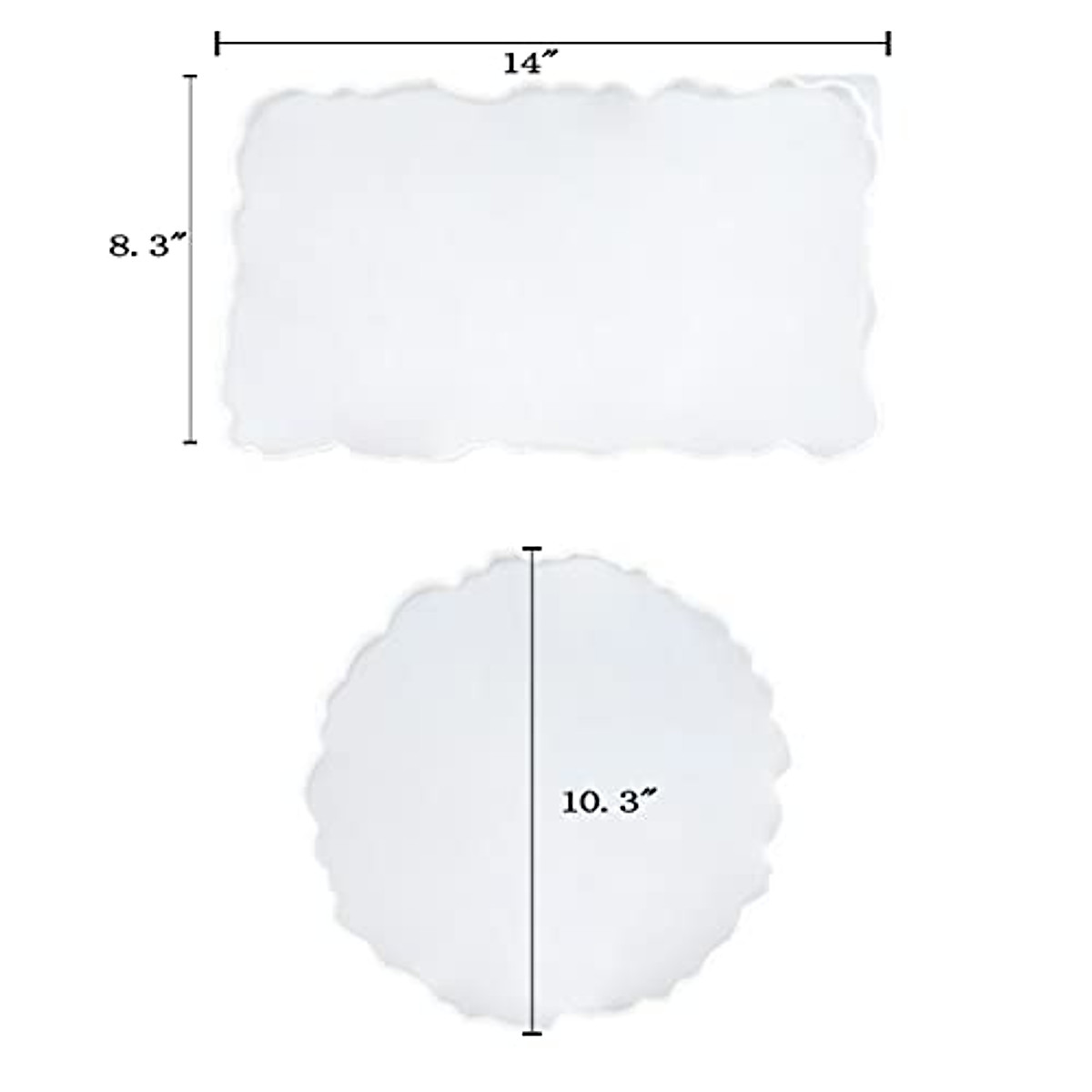 XL Tray Mold,14 inches Irregular Rectangle Silicone Tray Molds and 10 inch Round Geode Tray Resin Mold Silicone for Making Resin Craft,Home Decoration