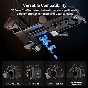 SmallRig V-Mount Battery Plate, V Lock Battery Mounting Plate with Double Quick Release Plate for Arca-Swiss, L-Shape Compact & Foldable V Mount Battery Plate for DSLR Camera, Gimbals & Tripod - 4064B