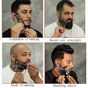 Beard Shape up Tool,for Use with Beard Trimmer or Razor,Beard Shaper Tool (Transparent)