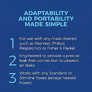 AirMini Connector by Snugell | Connect Any Mask to AirMini Device | Fits 15 mm and 22 mm Diameters | Travel Adapter