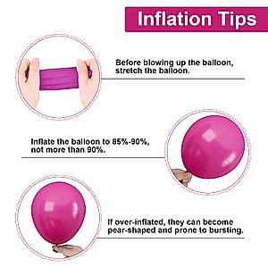 Pink Black Balloons Set, 60PCS Rose Red Black Birthday Balloons, 12 Inch Hot Pink White Latex Balloons Black Dots Pink Confetti Helium Balloons for Girls Mouse Theme Birthday Bridal Party Supplies