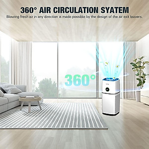 Air Purifier with H14 True HEPA Filter and PM2.5 Monitor, Quiet Air Purifier CARD up to 500 for Home Bedroom Large Room