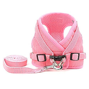 SELMAI Comfortable Cat Harness and Leash Kitten Vest No Pull No Choke Escape Proof Soft Mesh Reflective for Puppy Extra-Small/Small Dogs Walking Corduroy Jacket Adjustable Breathable Lightweight
