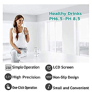 PH Meter for Brewing Water Quality Tester Hydroponics Aquarium RO System Pools, 0-14PH Automatic Temperature Compensation 0.01pH Accuracy, 0-60 Celsius, 3 Packs with Calibration Solution