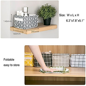 Oaixuilhy Foldable Storage Basket Set of 6 Collapsible Canvas Containers Fabric Shelf Bins with Handle