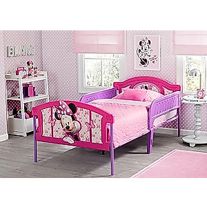 Delta Children Plastic 3D-Footboard Twin Bed, Disney Minnie Mouse Snooze 6 inch Memory Foam Twin Mattress (Bundle)