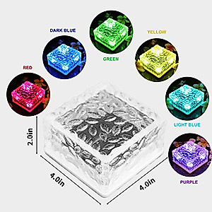 XINGTONG Solar Outdoor Lights Solar Brick Lights Landscape Path Light Garden Decoration Yard Paver Road Lighting Recessed Paver for Garden, Pathway, Patio, Walkway Decor(Warm White, 6 Pack)