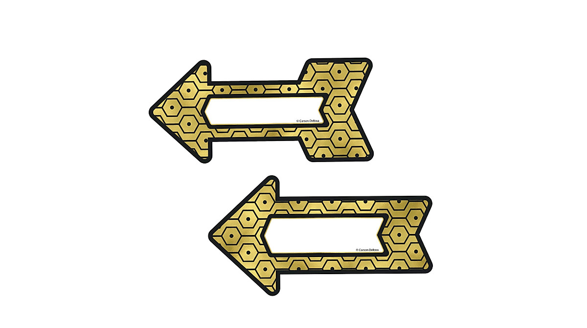 Sparkle & Shine Gold Black Arrows Classroom Décor | Durable & Versatile