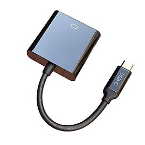USB-C to VGA Adapter Thunderbolt 3 with Gold-Plated Connector USB3.1 Type C to VGA Adapter for VGA Compatible for MacBook Pro/Dell XPS 13/Chromebook Pixel/Yoga 910/Miix 510/surface go(Black)