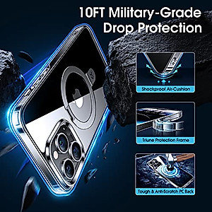 CASEKOO Magnetic Clear Designed for iPhone 14 Pro Max Case with Invisible Stand [Compatible with MagSafe] [Non Yellowing] Shockproof Protective for Women Men Phone Cases 6.7 Inch 2022, Clear