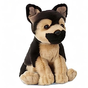 Living Nature German Sheperd Puppy Stuffed Animal | Fluffy Dog Animal | Soft Toy Gift for Kids | 6 inches
