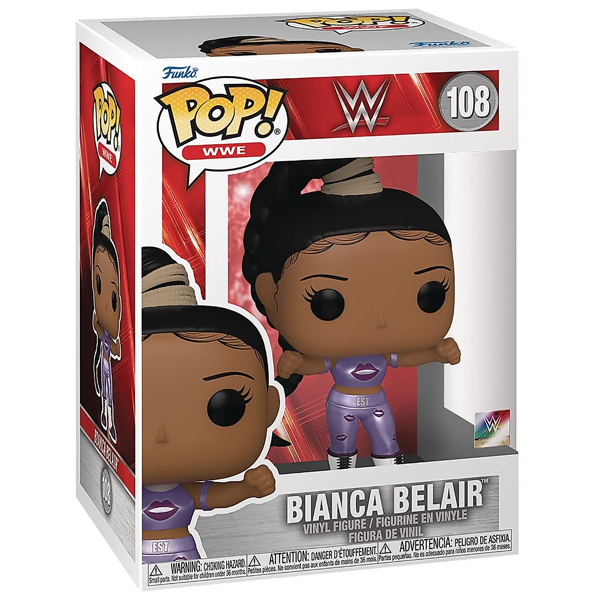 POP WWE: Bianca Bel Air Funko Pop| Vinyl Figure (Bundled with Compatible Pop Box Protector Case), Multicolor, 3.75 inches