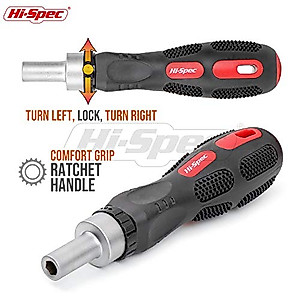 Hi-Spec 101pc Multi Bits Screwdriver & Ratcheting Handle Tool Set Kit. Complete 1/4” Hex Screwdriving with Tamper Proof Security Driver Bits