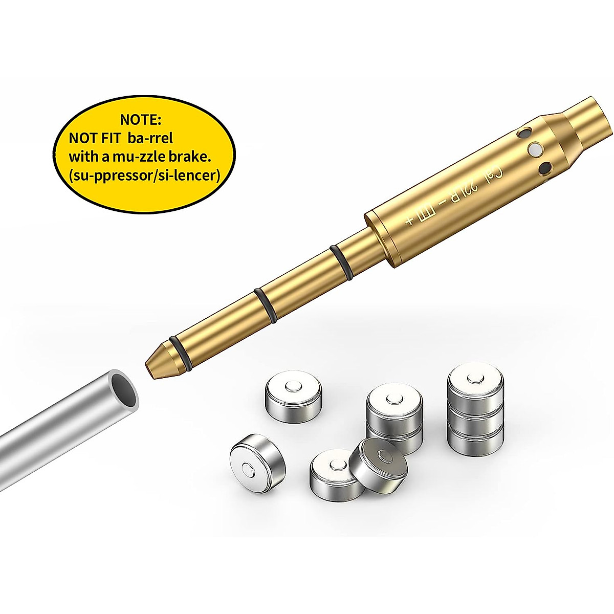 Tipfun .22LR Red Laser Bore Sight End Barrel Laser Boresighter Easy to Fit Revolvers Pistols Rifle and Air Guns