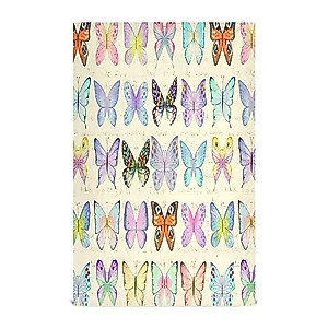 FUGIDOG Kitchen Dish Towels Set of 6, Butterfly Light Beige Ultra Soft Absorbent Kitchen Towels Tea Towels Hand Towels Quick Drying Reusable Cleaning Cloths, 18 x 28 inch