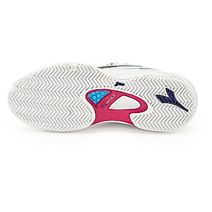 Diadora Women`s Speed Blushield Fly 4 AG Clay Tennis Shoes White and Blueprint