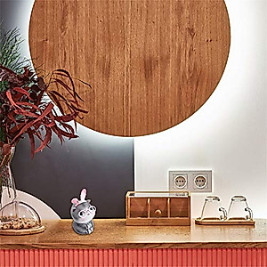 Amosfun Cat Bobblehead Ornaments Shaking Head Rabbit Ear Lucky Cat Figurines Animal Dancing Figure Toy Car Dashboard Decorations for Vehicle Home Office Desktop (Grey B)