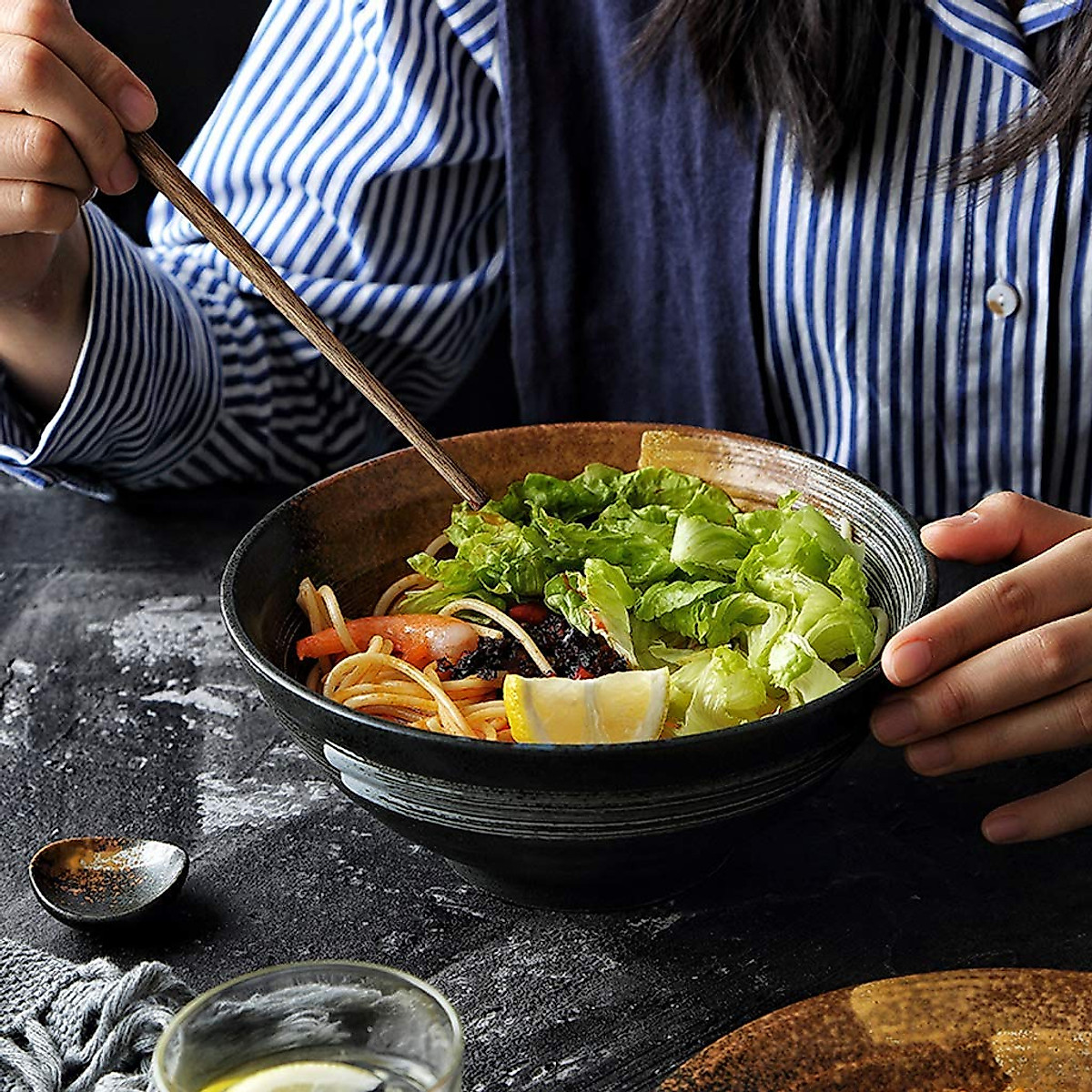 GagalU Fine Dinnerware Sets,Dinner Plate Ceramics Dinnerware Set, Japanese Style 32 Pieces Plates and Bowls Sets/Matte Porcelain Dinner Set with Sushi Plate Suitable for housewarmingurant & MICR