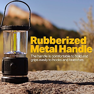 LUXPRO 4D Rugged 1000 Lumen LED Lantern with 4 Broadbeam LEDs for Up to 20 Hours of Use - Camping Lantern with Rubberized Metal Handle and IPX4 Water-Resistant Rating