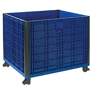 GLOBAL INDUSTRIAL Stakable Bulk Container w/ Collapsible Solid Wall, 39-1/4 inchL x 31-1/2 inchW x 29 inchH