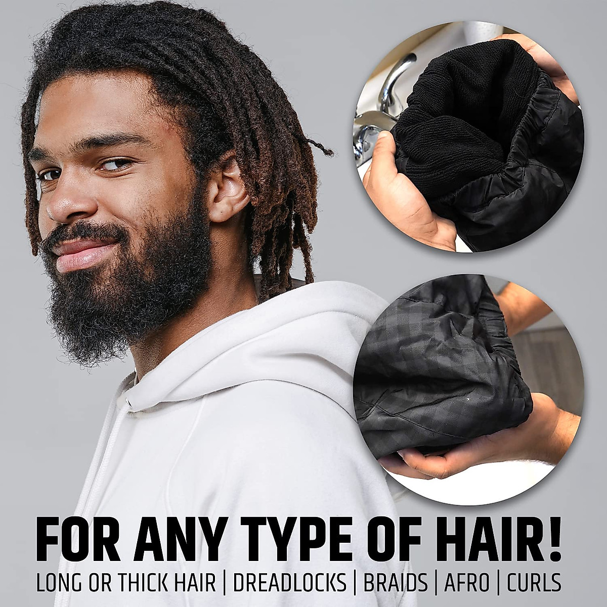 Black Shower Cap for Men