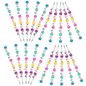 TOYANDONA 20Pcs Christmas Snowman Pencils, Non Sharpening Stackable Snowman Pencils Christmas Stackable Pencils for Kids Christmas Party Favors Stocking Stuffers Classroom Rewards Prizes