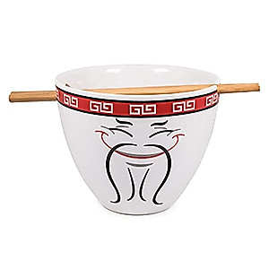 Bowl Bop Food Man Chew Japanese Dinnerware Set | 16-Ounce Ramen Bowl, Chopsticks