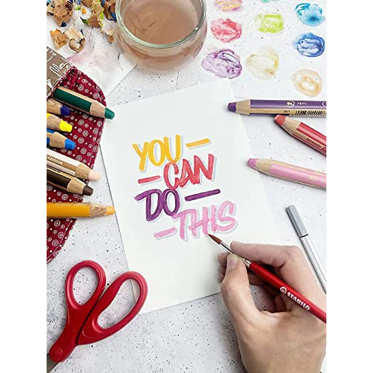 STABILO Multi-talented Pencil woody 3-in-1 - Pack of 4 - Black, White, Gold & Silver