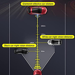 Kakalote 8pcs Car Door Handle Scratch Protector Film Pad Reflective Strips,Universal Door Side Paint Protection Car Door Handle Cup Protector Films(Yellow)
