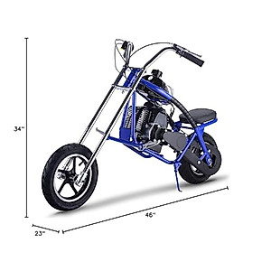MotoTec 49cc Gas Mini Chopper Blue