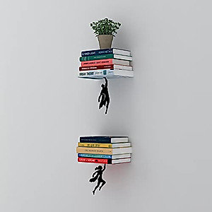 Artori Design Floating Bookshelf for Kids, Invisible Metal Book Shelf, Wall Decore Book Lovers Bookshelf (Wondershelf+Supershelf)