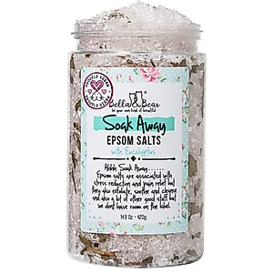 Bella & Bear Soak Away Epsom Bath Salts, Detox, Soothes Sore Muscles, Exfoliates, 14oz