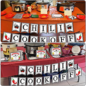 Chili Cook Off Contest Party Kit,Chili Cook off Banner,Chili Contest Entry Forms,Pot Numbers,Chili Tasting Score Cards,Chili Competition Voting Cards,Certificate of Commendation