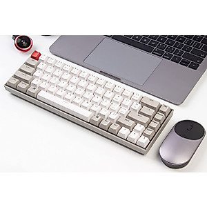 Keychron K6 Hot-Swappable Wireless Mechanical Keyboard for Mac, 65% Compact 68 Keys, Bluetooth, Multitasking, Type-C Wired Gaming Keyboard for Windows Non-Backlit with Keychron Brown Switch