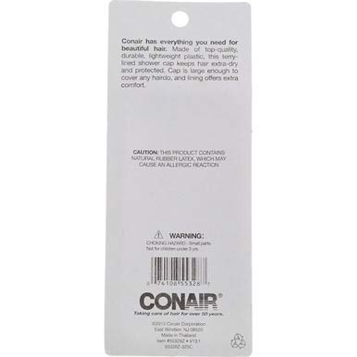 Conair Terry Lined Showercap, 2.4 Ounce