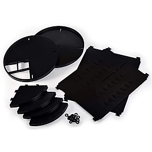 360 Rotating Makeup Organizer - Adjustable Shelf Height and Fully Rotatable. The Perfect Cosmetic Organizer for Bedroom Dresser or Vanity Countertop. (Black)