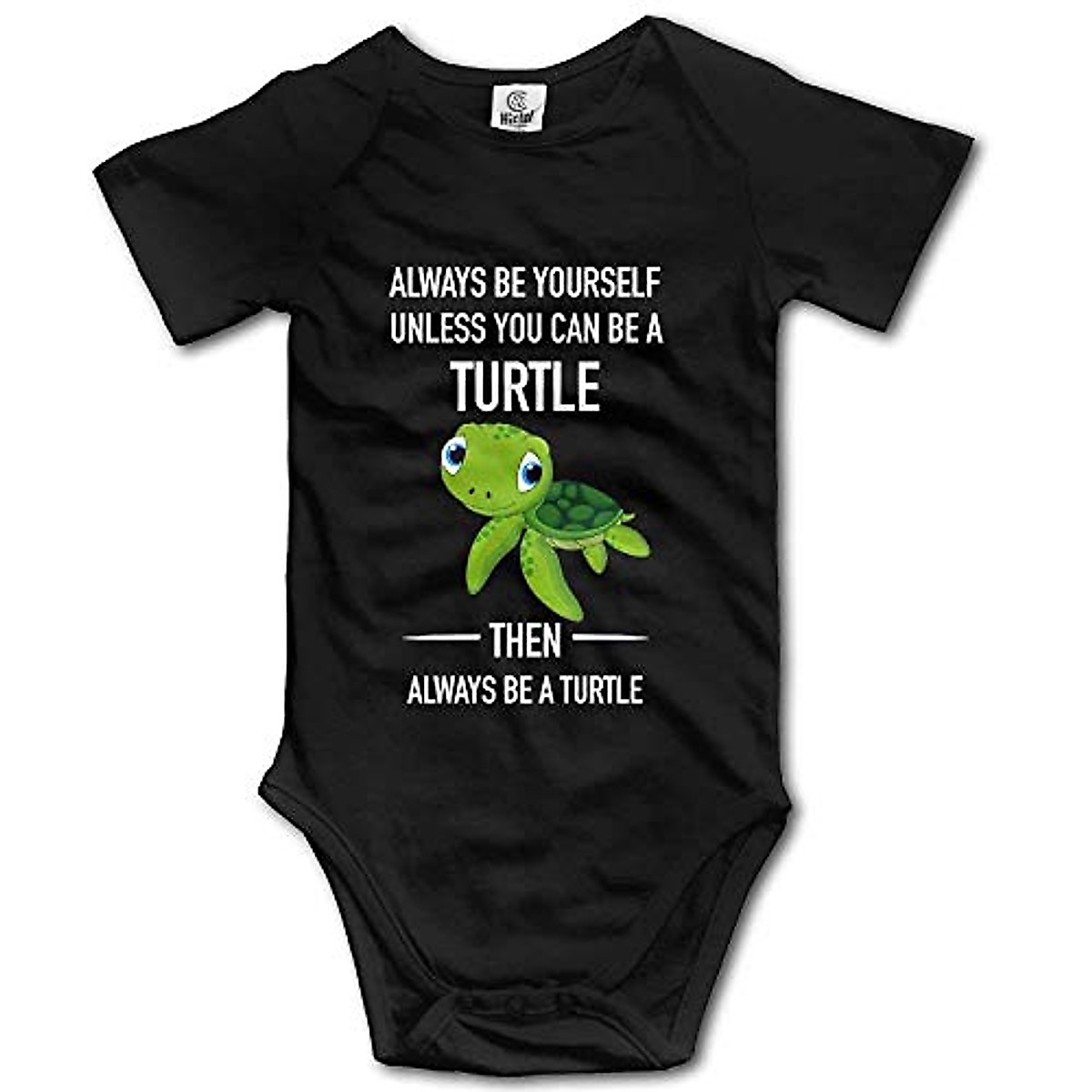 Always Be Yourself Unless You Can Be A Turtle Boutique Baby Bodysuit Onesie Unisex Short Sleeve Black, 0-6 Months