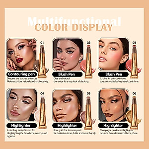 DAGEDA Contour Beauty Women Wand, Liquid Face Concealer Pen, Smooth Creamy Matte Finish Liquid Contour Stick with Soft Cushion Applicator, Blendable Waterproof Body Face Contouring Makeup, 0.53oz (01)