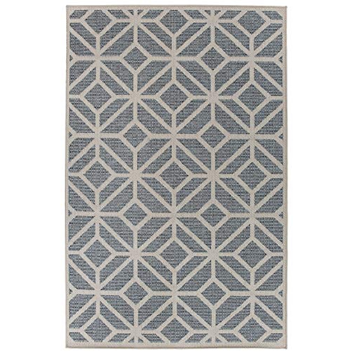 Rugshop Contemporary Geometric Design for Patio Rugs,Deck Rugs,Balcony Rugs Indoor/Outdoor Area Rug 5' x 7' Blue