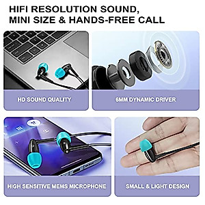 DCMEKA Wired Earbuds with Microphone, Noise Isolating in-Ear Headphones, Wired Earphones with Deep Bass, High Definition, Compatible with iPod, iPad, MP3, Phones and Laptops with 3.5mm Jack (Black)