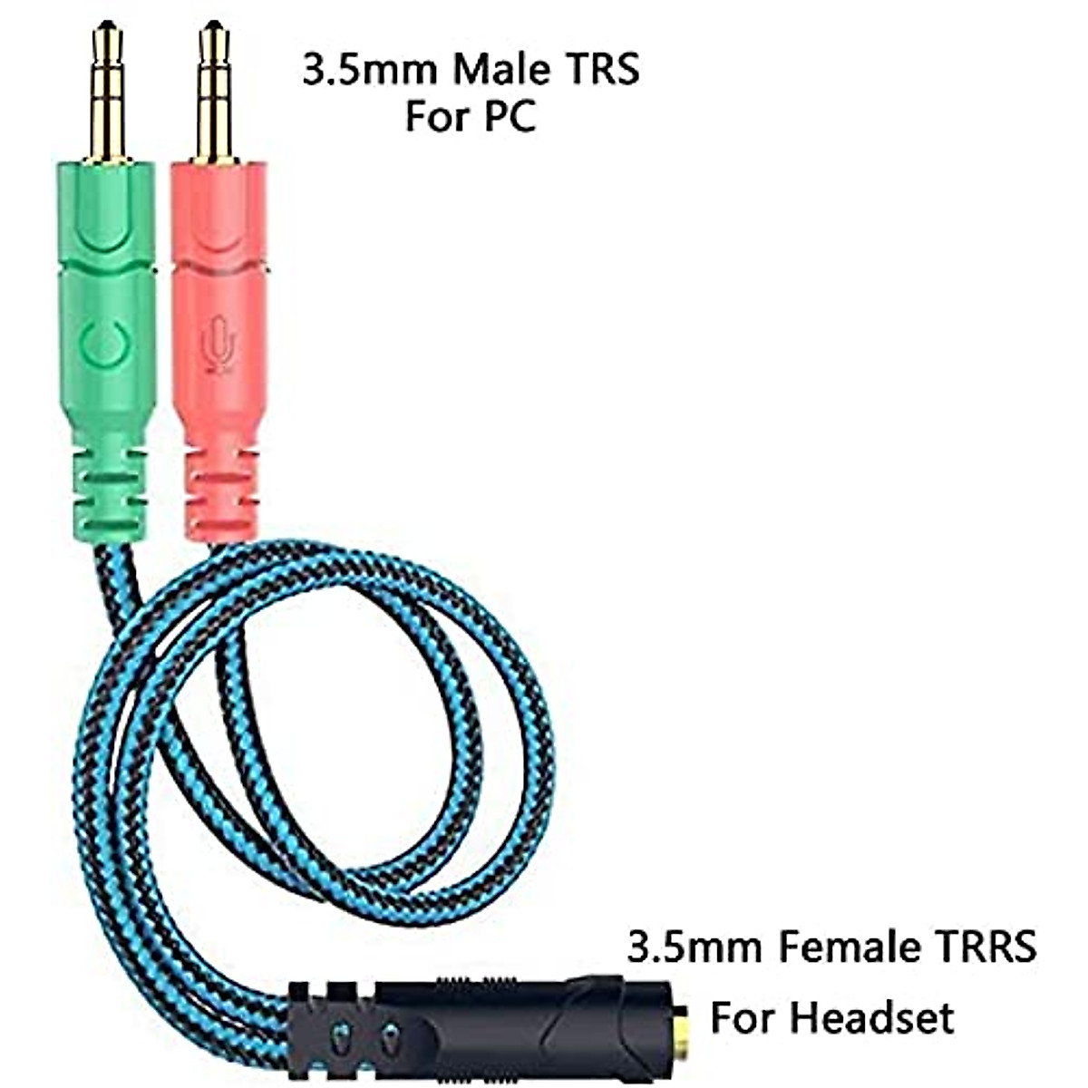 PC Splitter Cable Headset Adapter Splitter Compatible with AstroA10 A10 A40 Turtle Beach HyperX Cloud SteelSeries and Similar Gaming Headsets with Headphone & Mic