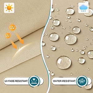 Basic Beyond Outdoor Chair Cushions for Patio Furniture, Waterproof Outdoor Cushions, Round Corner Patio Chair Cushions Set of 4 with Ties, 17"x16"x2", Beige