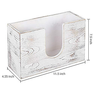 MyGift Whitewashed Wood Wall Mounted Paper Towel Holder for Bathroom, Tri Fold, Multifold, C Fold, Z Fold Disposable Hand Towel Dispenser Guest Restroom