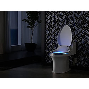 KOHLER 4108-96 PureWash E750 Elongated Electric Bidet Toilet Seat with Remote Control, Bidet Warm Water with Dryer for Existing Toilets, Biscuit