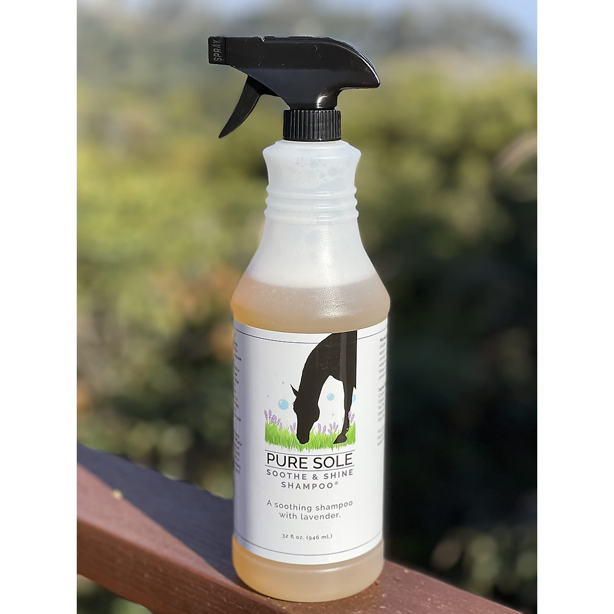 Pure Sole Soothe & Shine Shampoo - A Gentle Deep Cleaning Moisturizing Horse Shampoo - Hydrates Skin and Conditions Coat. - Perfect for Mane and Tail Too - 32 oz.